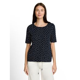 Tom Tailor Damen Rundhalsshirt, schwarz-wei&szlig;, Gr. XXL, gepunktet, Single Jersey, Obermaterial: 100% Baumwolle, Shirts, Sommershirt mit Punkten