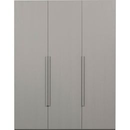 Woood Garderobenschrank &raquo;Rens Nussbaumdekor lackiert mit Rollf&uuml;hrung und sichtbare Maserung&laquo; H 210 x B 165 x T 58 cm, Wandbefestigung empfohlen, 
