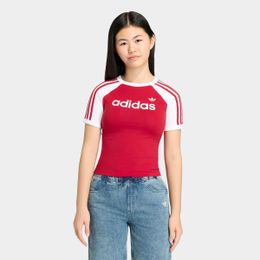 M&auml;dchen T-Shirt "3S SL TEE", rot, Gr. 128, adidas originals, Obermaterial: 93% Baumwolle, 7% Elasthan, Shirts