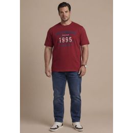 Herren Rundhalsshirt "auch in Grosse Gr&ouml;&szlig;en bis Gr. 7XL &Auml;rmel-Fit", rot, Gr. L, MAN'S WORLD PLUS, bedruckt, Single Jersey, Obermaterial: 100%