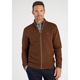 Bison Herren Cardigan "Cardigan Comfort Fit", braun, Gr. XL, unifarben, Obermaterial: 70% Baumwolle, 30% Polyester, Strickjacken