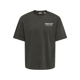 Only & Sons ONLY & SONS Herren T-Shirt "ONSPARKS GALLERY AIR BOXY SS TEE NOOS"beluga print:central parks, Gr. M, bedruckt, Jersey, Obermaterial: 50% Baumwolle,