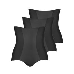 Nina von C. Damen High-Waist-Slip "3er Pack High Waist Cotton Shape", Gr. 44, schwarz, Obermaterial: 82% Baumwolle CO. 18% Elasthan EL., Unterhosen