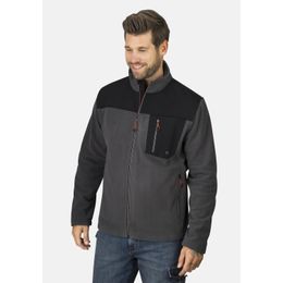 Herren Fleecejacke "JOEL Fleecejacke", grau, Gr. L, HERO by John Medoox, Fleece, 100% Polyester, Jacken, Sherpa fleece Straight Fit Casual Sherpa f&uuml;r