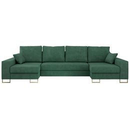 M&ouml;bel Kraft Wohnlandschaft mit Schlaffunktion Dorain gr&uuml;n Ma&szlig;e (cm): B: 312 H: 95 &raquo; M&ouml;bel Kraft