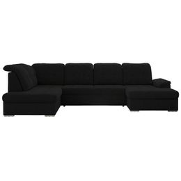 M&ouml;bel Kraft Wohnlandschaft mit Schlaffunktion Madrito schwarz Ma&szlig;e (cm): B: 323 H: 89 &raquo; M&ouml;bel Kraft