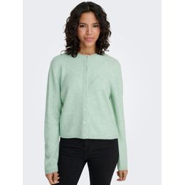 Only Damen Strickjacke "ONLSIMONI L/S O-NECK CARDIGAN KNT NOOS", gr&uuml;n, Gr. S, meliert, Strick, Obermaterial: 74% Polyacryl, 24% Polyester, 2%