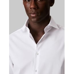 Calvin Klein Herren Businesshemd "REG ESNTL POPLIN STR SLD", wei&szlig;, Gr. 45, unifarben, Web, Obermaterial: 97% Baumwolle, 3% Elasthan, Hemden, Regular