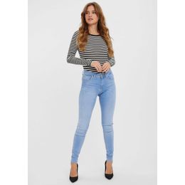 V&eacute;ro Moda VERO MODA Damen Skinny-fit-Jeans "VMLUX MR SLIM JEANS RI371", blau, Basic, Gr. XS, Denim/Jeans, Obermaterial: 92% Baumwolle, 6% Elastomultiester, 2%