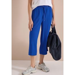 Cecil Damen 3/4-Hose, blau, Gr. M, unifarben, Stoff, 100% Viskose, Hosen, High Waist