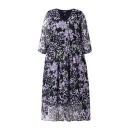 Ulla Popken Kleid Damen Gr&ouml;&szlig;e 46/48 hellgr&uuml;n / lavendel / schwarz Sommerkleid