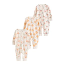 next Schlafanzug Jungen Gr&ouml;&szlig;e 86 creme / braun / pastellgr&uuml;n / hellorange