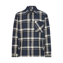 Herren Langarm-Poloshirt "Clean Cut Copenhagen Asher Checked Overshirt", blau, Gr. S, Clean Cut Copenhagen, kariert, 100% Baumwolle, Shirts
