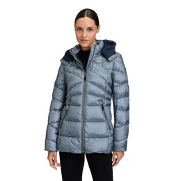 Gil Bret Damen Winterjacke, blau, Gr. 40, unifarben, Steppware, Obermaterial: 100% Polyester, Jacken, mit Kapuze