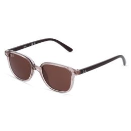 Ray-Ban Junior RJ 9093S LEONARD | Unisex-Sonnenbrille | Fassung: Vollrand, Quadratisch, Kunststoff, Braun Transparent | Glasfarbe: Braun