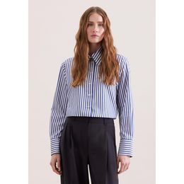 Seidensticker Damen Hemdbluse, blau, Gr. 42, gestreift, 100% Baumwolle, Blusen, 1/1 Kragen Gestreift