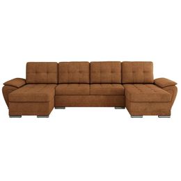 M&ouml;bel Kraft Wohnlandschaft mit Schlaffunktion Umbria orange Ma&szlig;e (cm): B: 336 H: 85 &raquo; M&ouml;bel Kraft