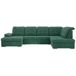 M&ouml;bel Kraft Wohnlandschaft mit Schlaffunktion Madrito gr&uuml;n Ma&szlig;e (cm): B: 323 H: 89 &raquo; M&ouml;bel Kraft