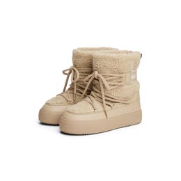 Tommy Hilfiger Damen Winterboots "FAUX SHEARLING SNOWBOOT", Gr. 39, beige, Lederimitat, Textil, unifarben, Schuhe, Winterstiefelette, Outdoorschuh