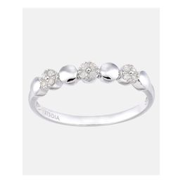 Diamant L'&eacute;ternel Eternity-Ring aus 375 Wei&szlig;gold mit 0.08 Karat Diamant mit Perle | Gr.: 54