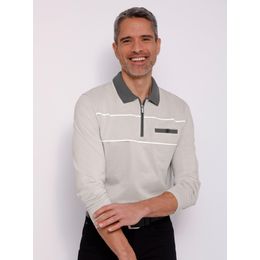 CLASSIC Herren Poloshirt "Langarm-Poloshirt", beige, Gr. 52, unifarben, 100% Baumwolle, Shirts
