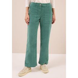 Cecil Damen Cordhose, gr&uuml;n, Gr. 34, unifarben, Web, 98% Baumwolle, 2% Elasthan, Hosen, High Waist