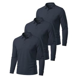 Normani 3er Set Herren Langarm Poloshirt Lyroe in Navy | Gr.: 4xl