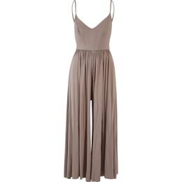 Urban Classics Damen Jumpsuit "Urban Classics Damen Ladies Modal Spaghetti Jumpsuit", beige, Gr. 4XL, unifarben, 77% Modal, 23% Polyester, Overalls