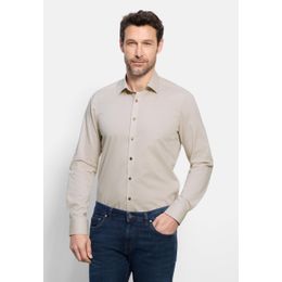 OLYMP Herren Businesshemd "OLYMP Level Five, Body Fit, Kent", beige, Gr. 38, 97% Baumwolle, 3% Elastolefin, Hemden