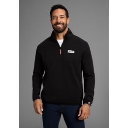 MAN'S WORLD MAN'S WORLD Herren Fleecepullover, schwarz, Gr. S, meliert, Fleece, Obermaterial: 100% Polyester, Sweatshirts, mit hoch geschlossenem Ausschnitt,
