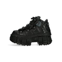 New Rock Herren Sneaker "Plateau Boots Wall106-S12", Gr. 43, schwarz, Obermaterial: 100% Rindnappaleder CNA., Schuhe, Handgefertigt, Made in Spain