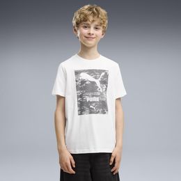 Puma Kinder T-Shirt "Puma Sport Camo Graphic T-Shirt Jungen"wei&szlig;, Gr. 128, Obermaterial: 100% Baumwolle. Rippe: 70% Baumwolle, 30% Polyester, Shirts