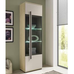 Pharao24.de Stauraumvitrine Wohnzimmer Schrank mit Glast&uuml;r 60 cm breit