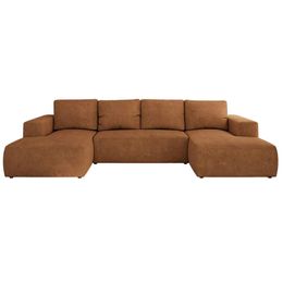 M&ouml;bel Kraft Wohnlandschaft mit Schlaffunktion Trentino orange Ma&szlig;e (cm): B: 334 H: 91 &raquo; M&ouml;bel Kraft