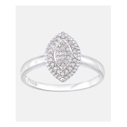 Diamant L'&eacute;ternel Cluster-Ring aus 375 Wei&szlig;gold mit 0.16 Karat Diamant | Gr.: 53