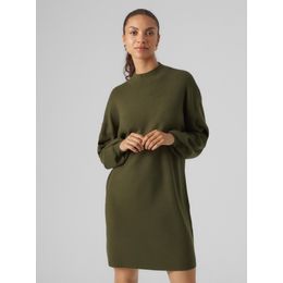 V&eacute;ro Moda VERO MODA Damen Strickkleid "VMNANCY LS FUNNELNECK DRESS GA NOOS", gr&uuml;n, Gr. M, unifarben, Feinstrick, Obermaterial: 52% Viskose, 28% Polyester, 20%