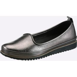 Andrea Conti Damen Slipper, Gr. 42, silber, Glattleder, Leder, Schuhe