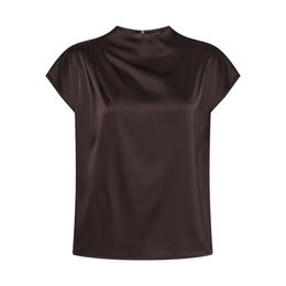 Zero Damen Satinbluse "Damen mit Kragen", braun, Gr. 42, gl&auml;nzend, Satin, Obermaterial: 4% Elasthan, 96% Polyester, Blusen