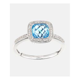 Diamant L'&eacute;ternel Ring aus 375 Wei&szlig;gold mit Diamant mit Topas | Gr.: 54