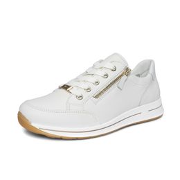 Ara Damen Sneaker "OSAKA", Gr. 8,5, wei&szlig;, Glattleder, unifarben, Schuhe, Freizeitschuh, Halbschuh, Schn&uuml;rschuh mit Rei&szlig;verschluss, H-Weite