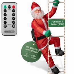 Monzana Weihnachtsmann auf Leiter mit 100 LEDs