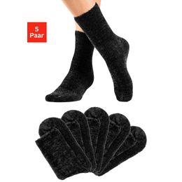 Lavana Damen Kuschelsocken "Flauschige, Kuschel Schlafsocken, Haussocken", Gr. 35, schwarz, Elasthan, Polyamid, Polyester, unifarben, Socken,
