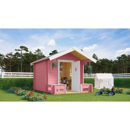 Nordic Holz Spielhaus &raquo;PINOCCHIO&laquo; BxTxH: 219x270x188 cm rosa Holz Einheitsgr&ouml;&szlig;e