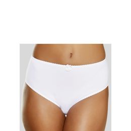 Damen Slip, NUANCE BY LASCANA, Gr. 56, wei&szlig;, Obermaterial: 95% Baumwolle, 5% Elasthan, Unterhosen, hoch geschnittener Slip, aus Baumwolle, als