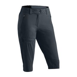 Maier Sports Damen Outdoorhose "Lulaka Capri Loop", blau, Gr. 46, 100% Polyester, Hosen, Damen Wanderhose, elastische Funktionshose mit 3 Taschen,