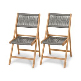 Tchibo - Klappstuhl-Set &raquo;Lenja&laquo; mit Textilgeflecht - 45,5x53x87,5cm - grau -