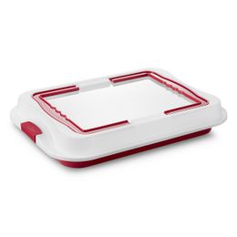 Tchibo - Backblech mit Transporthaube - wei&szlig;