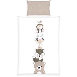Baby Best Babybettw&auml;sche &raquo;babybest Woodland Crew&laquo; 1 Stk. mit Wendefunktion wei&szlig; Renforc&eacute;, Obermaterial: 100% Baumwolle B/L: 100cm x 135cm, 1 Stk., 1 Stk., 