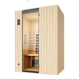 Weka Infrarotkabine &raquo;Infrarotkabine TANILLA 2&laquo; moderne Ganzglast&uuml;r, Weka Linienstrahler beige ohne Ofen, externe Steuerung, (ohne Ofen)