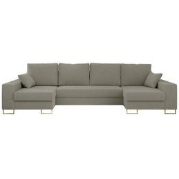 Wohnlandschaft mit Schlaffunktion Dorain grau Ma&szlig;e (cm): B: 312 H: 95 Sofas > Sofas nach Material > Stoffsofas &raquo; Sofa DE